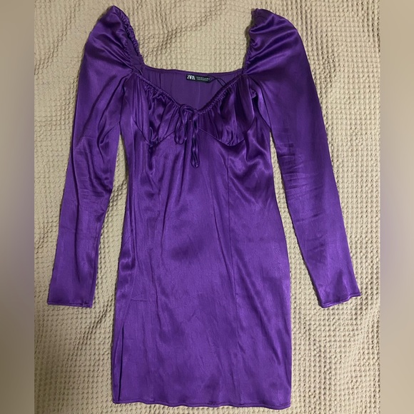 Zara | Dresses | Purple Zara Silk Dress | Poshmark